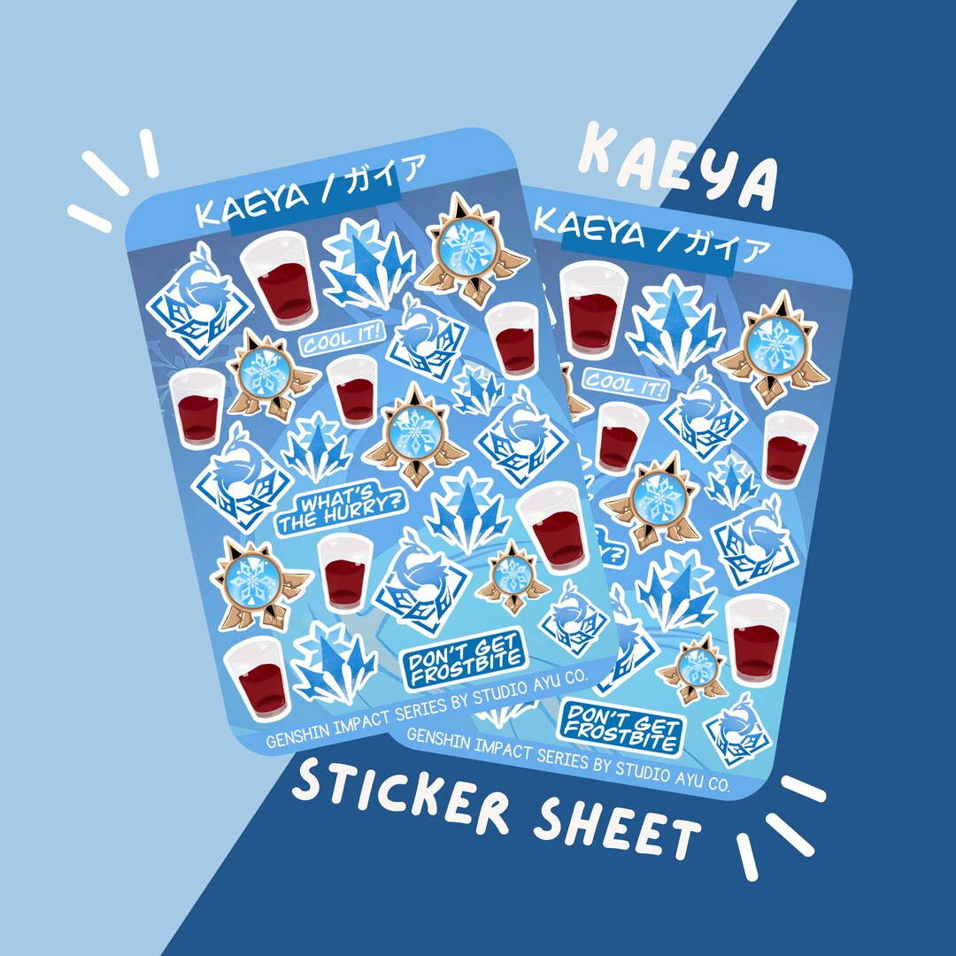 Kaeya Waterproof Matte Sticker Sheet Genshin Impact Series - Etsy