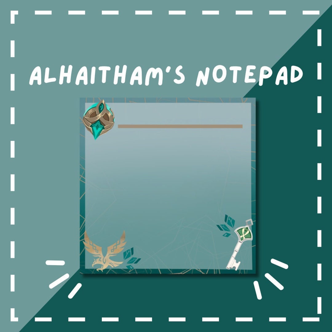 Alhaitham Notepad - Genshin Impact Series - Etsy