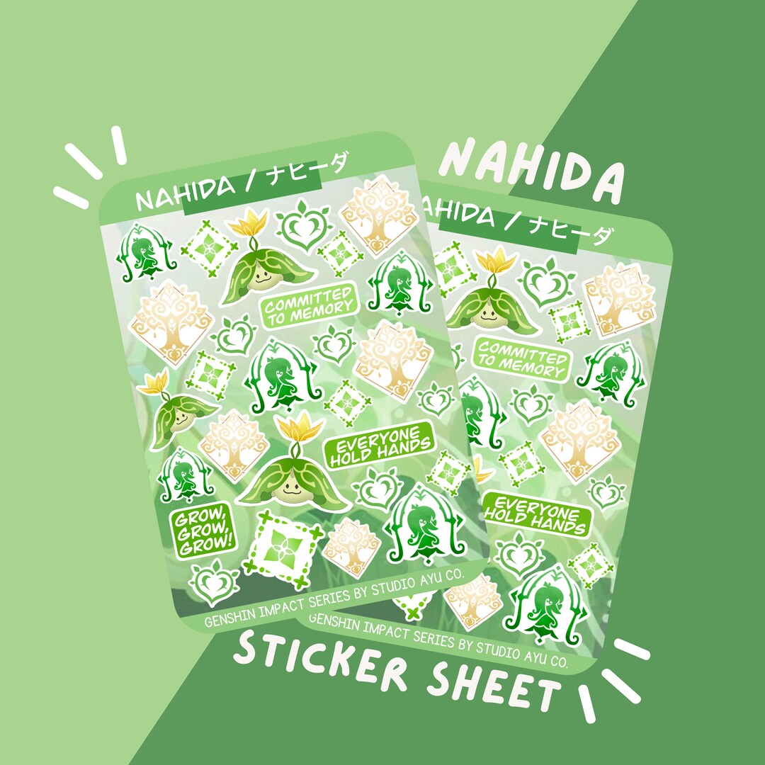 Nahida Waterproof Matte Sticker Sheet - Genshin Impact Series - Etsy