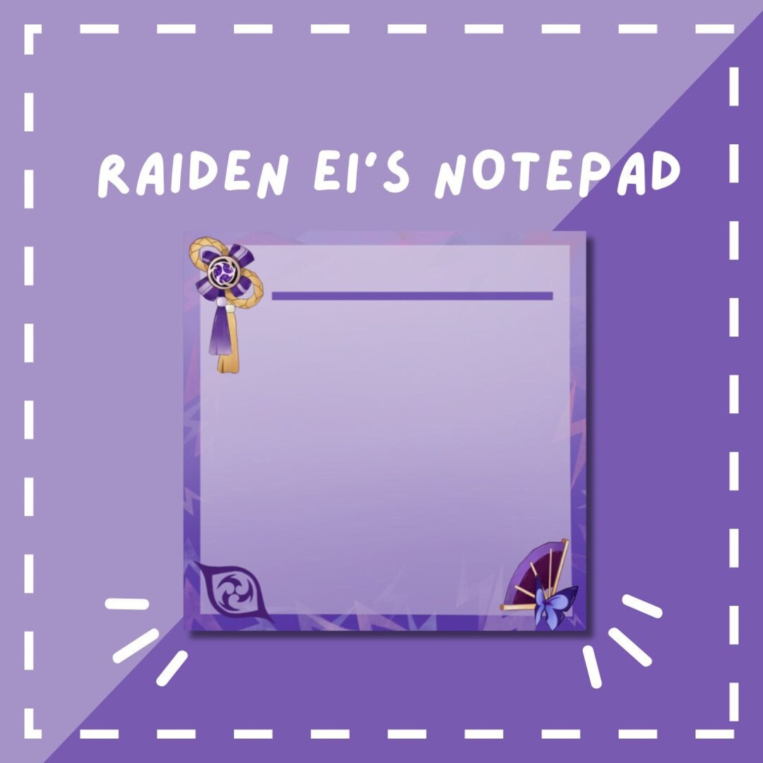 Raiden Ei Notepad - Genshin Impact Series - Etsy