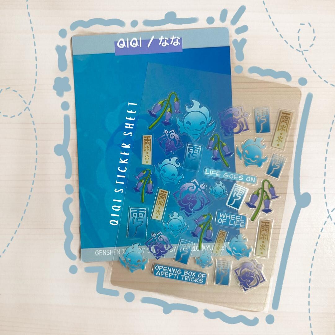 Qiqi Waterproof Transparent Sticker Sheet - Genshin Impact Series - Etsy