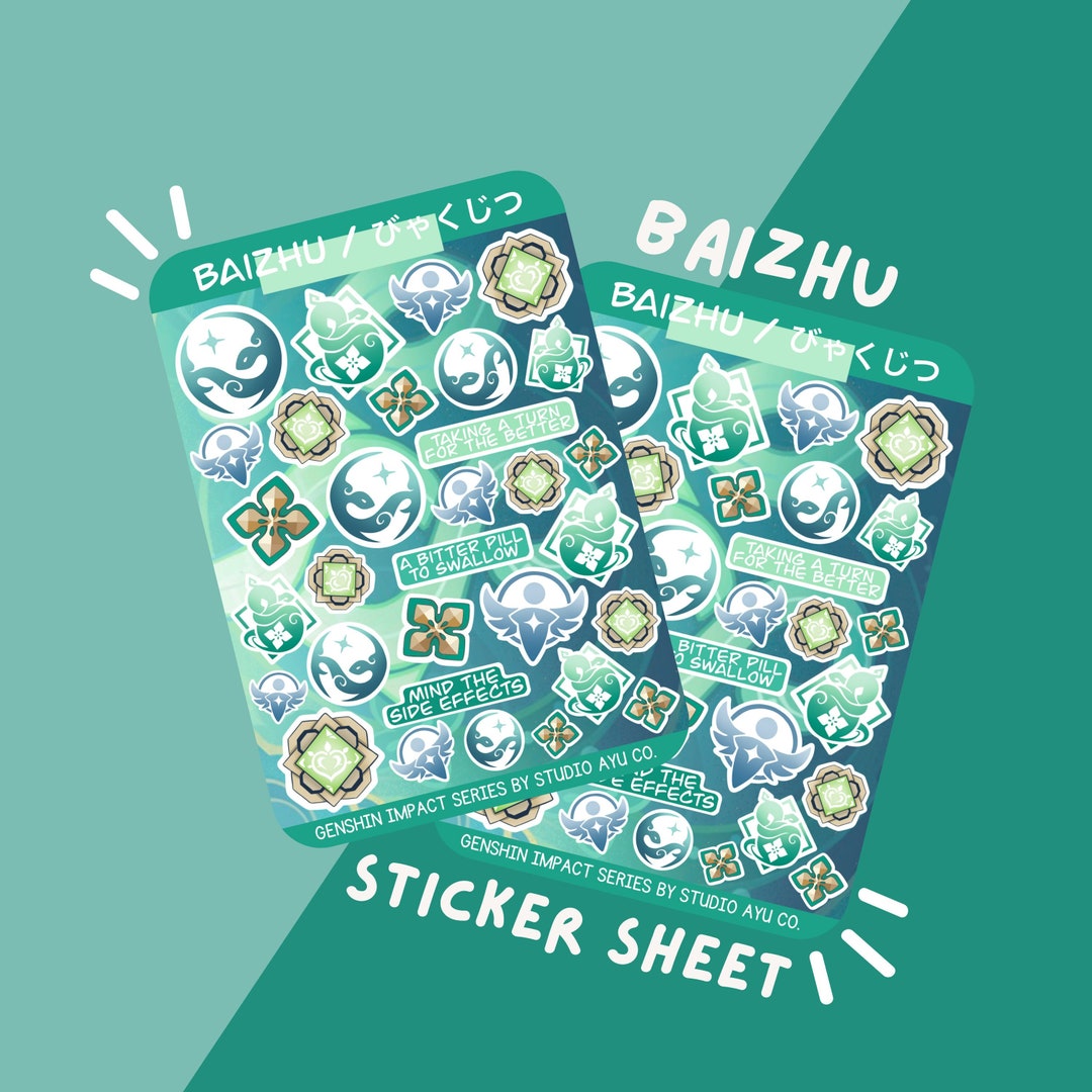 Baizhu Waterproof Matte Sticker Sheet Genshin Impact Series - Etsy Canada