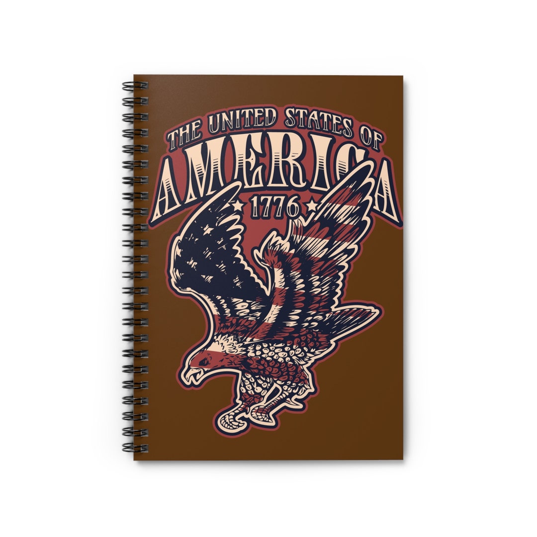 Winged Liberty: 1776 America Flag Eagle Spiral Notebook Ruled Line - Etsy