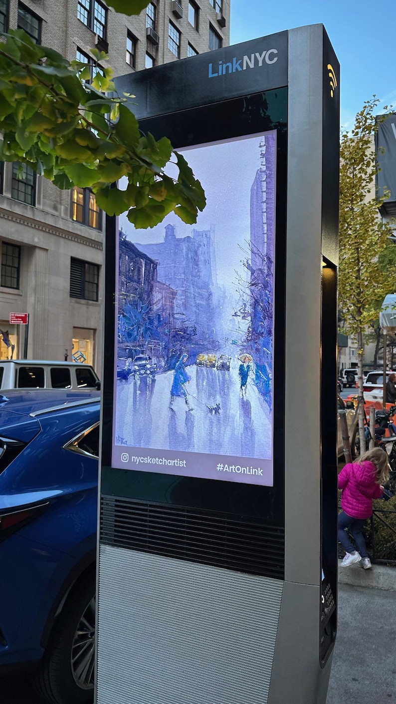 New York City Watercolor Painting, Shown on #linknyc, #artonlink, NYC ...