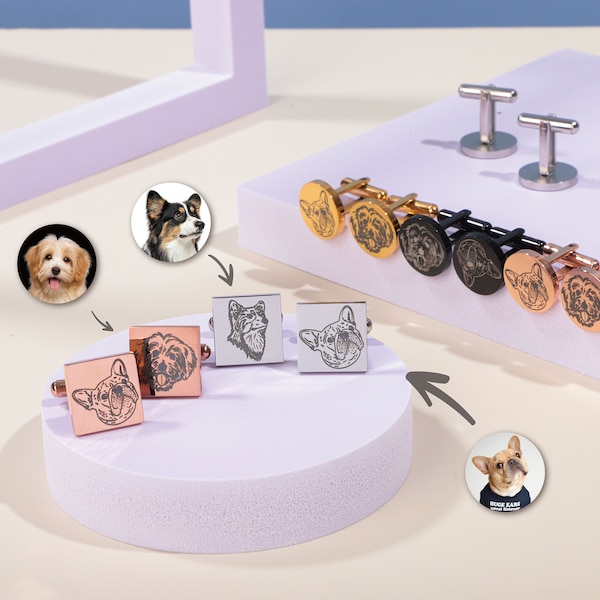 Custom Dog Cufflinks - Etsy
