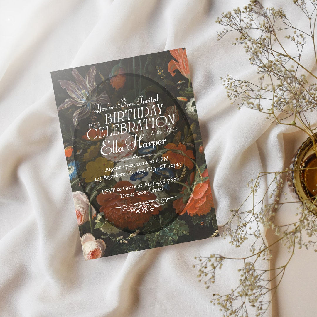 Birthday Invitation Vintage Style Editable Birthday Invite Printable ...