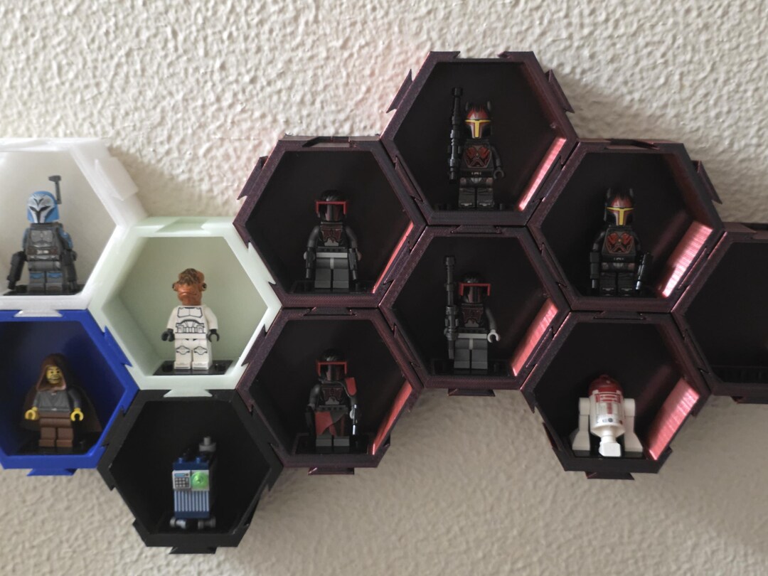 Modular Hex Displays for Lego Minifigure's 2 Pack Building Block Wall ...