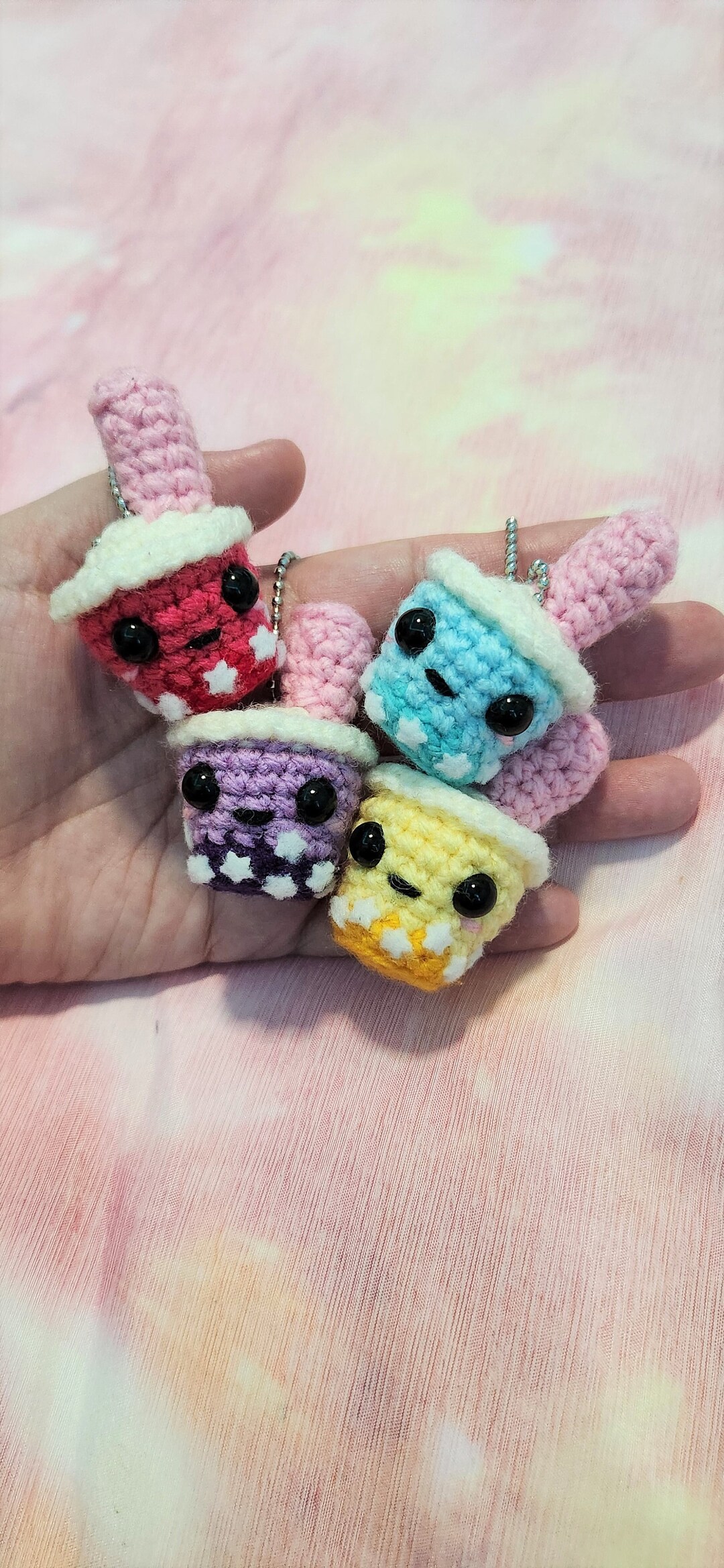 Crochet Bubble Tea Keychain, Hand Made Keyring, Amigurumi Gift, Bag ...
