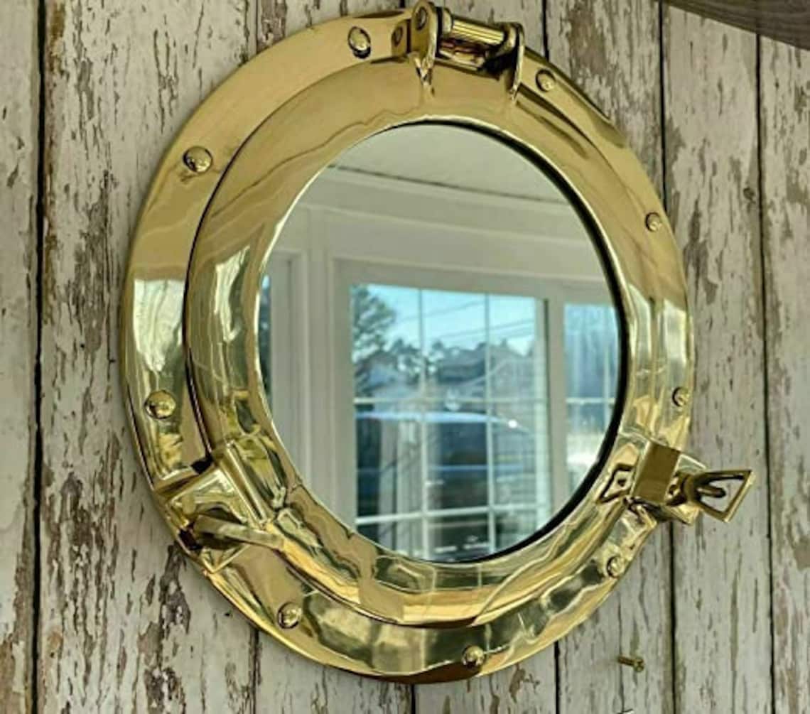 Nautical Porthole Window Wall Mirror, Brass Porthole, Ship Porthole ...