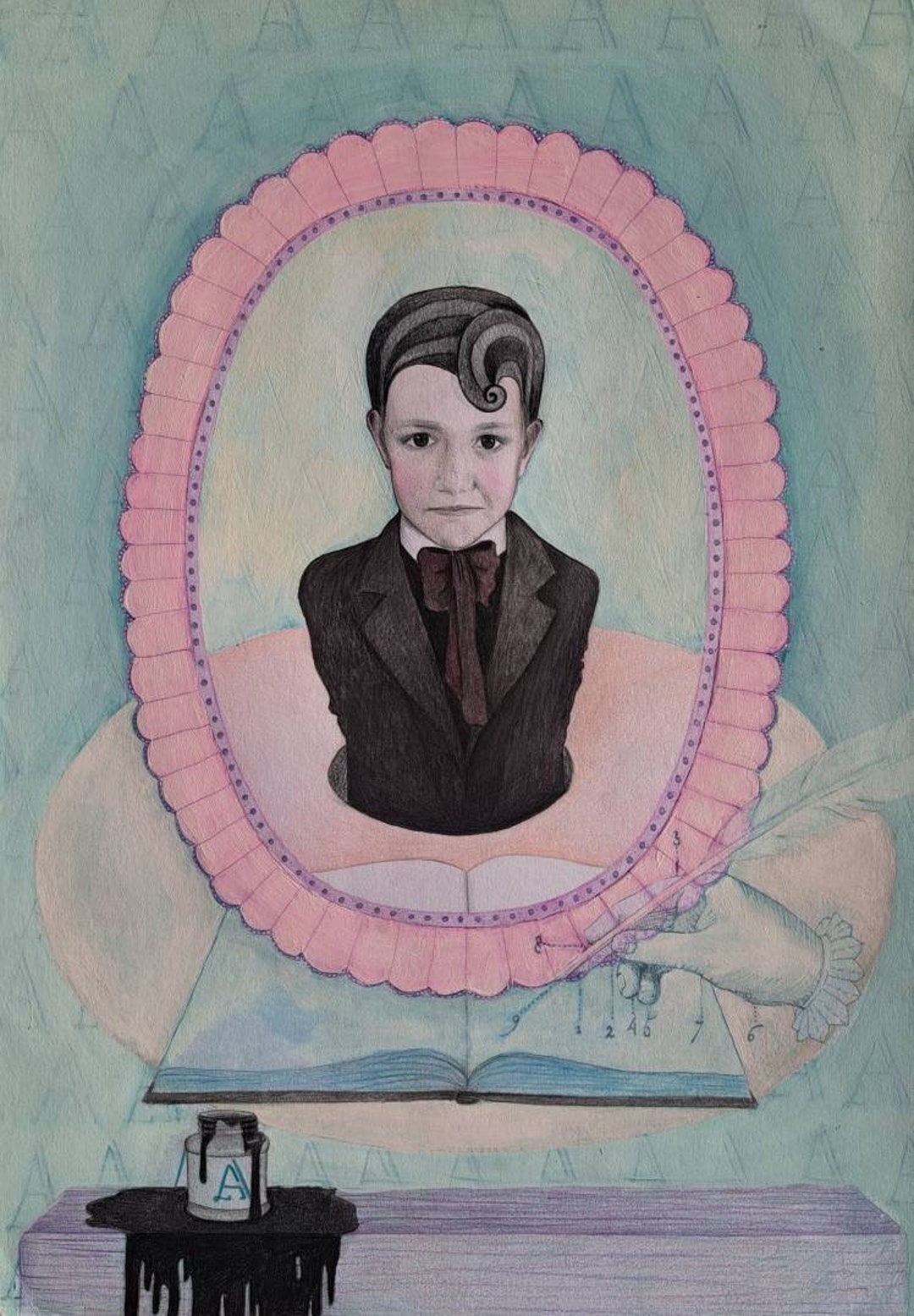 GUIDELINES Portrait Acrylic Paint and Colored Pencil on Paper - Etsy