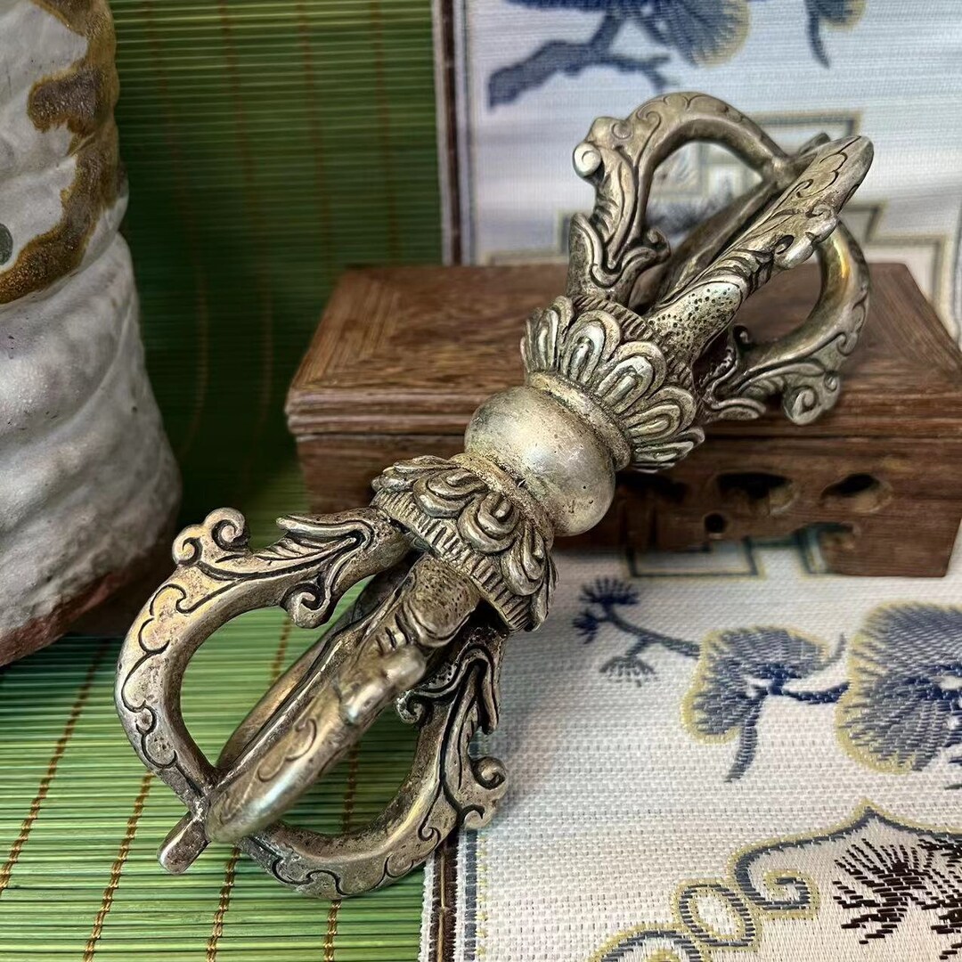 Tibetan Tantric Copper Vajra Dragon Head Pestle Indoor Home Nepal ...