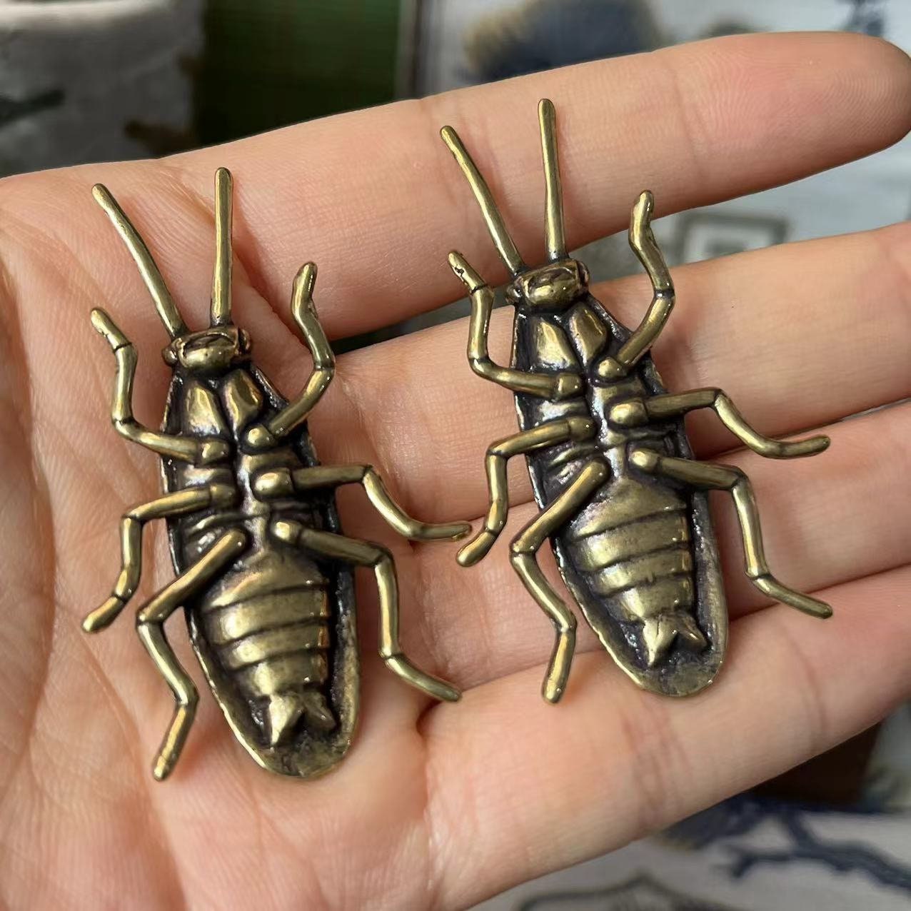 Get 2 Solid Copper Cockroach Pendant Statue, Decorations Brass ...