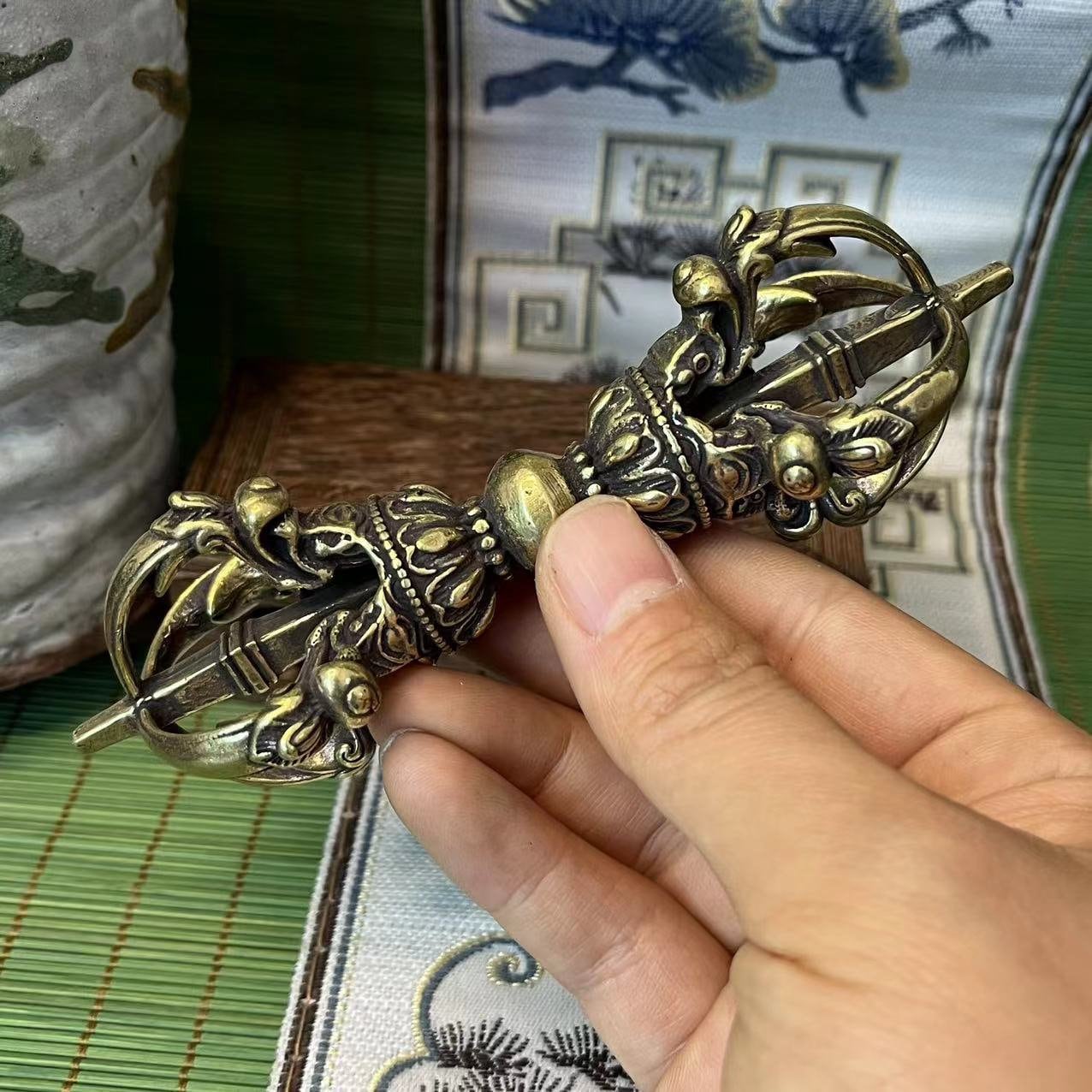 Tibetan Tantric Copper Buddha Statue Vajra Indoor Household Nepal ...