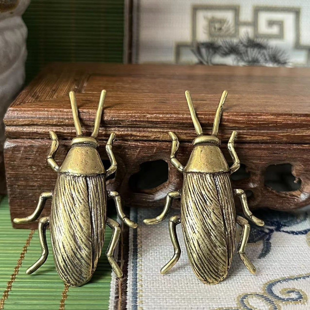 Get 2 Solid Copper Cockroach Pendant Statue, Decorations Brass ...