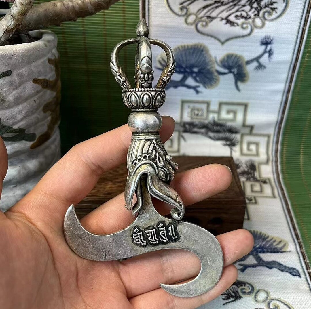 Tibetan Esoteric Instrument Nine-strand Vajra Dragon Head Pestle Indoor ...
