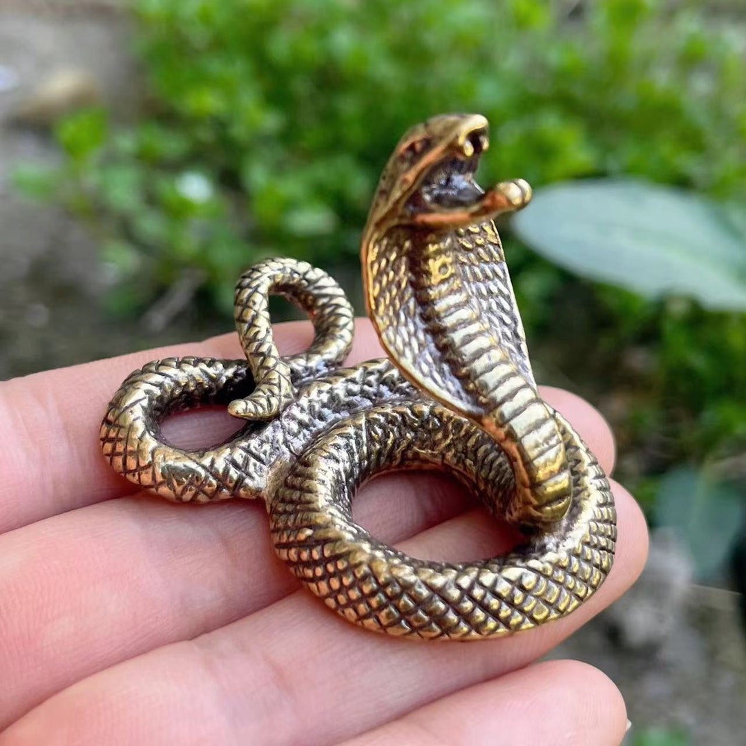 Lifelike Cute Copper Beautiful Cobra Statue, Copper Carving Exquisite ...
