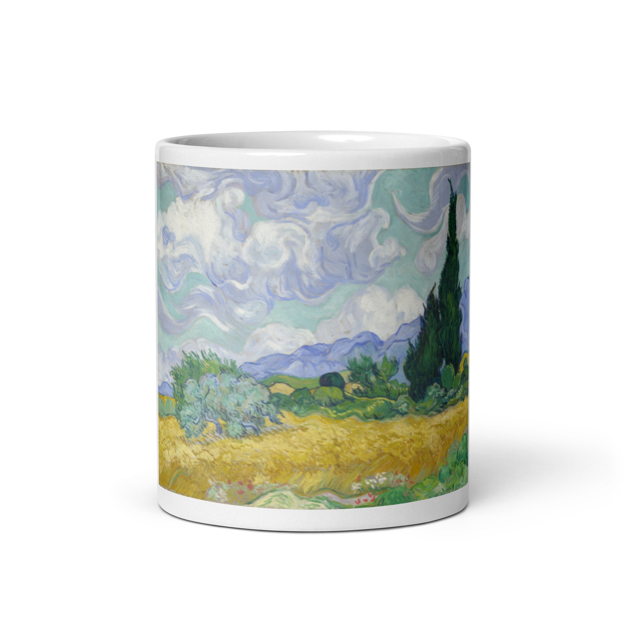 Vincent Van Gogh Mug Wheat Field With Cypresses. Fine Art Mug. Tea ...