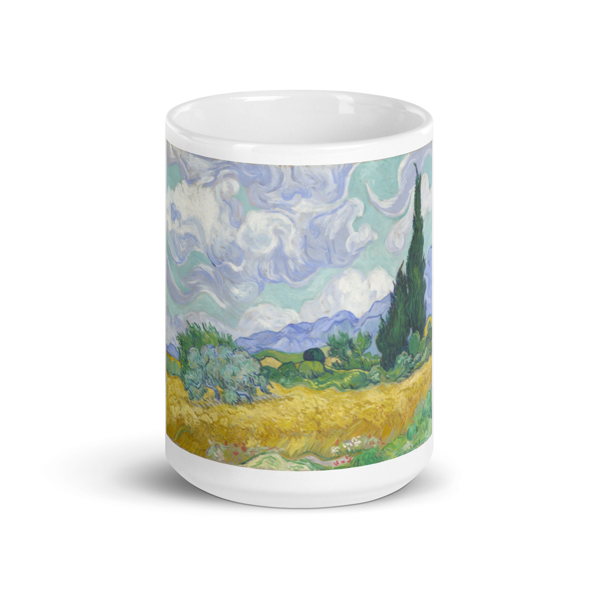 Vincent Van Gogh Mug Wheat Field With Cypresses. Fine Art Mug. Tea ...