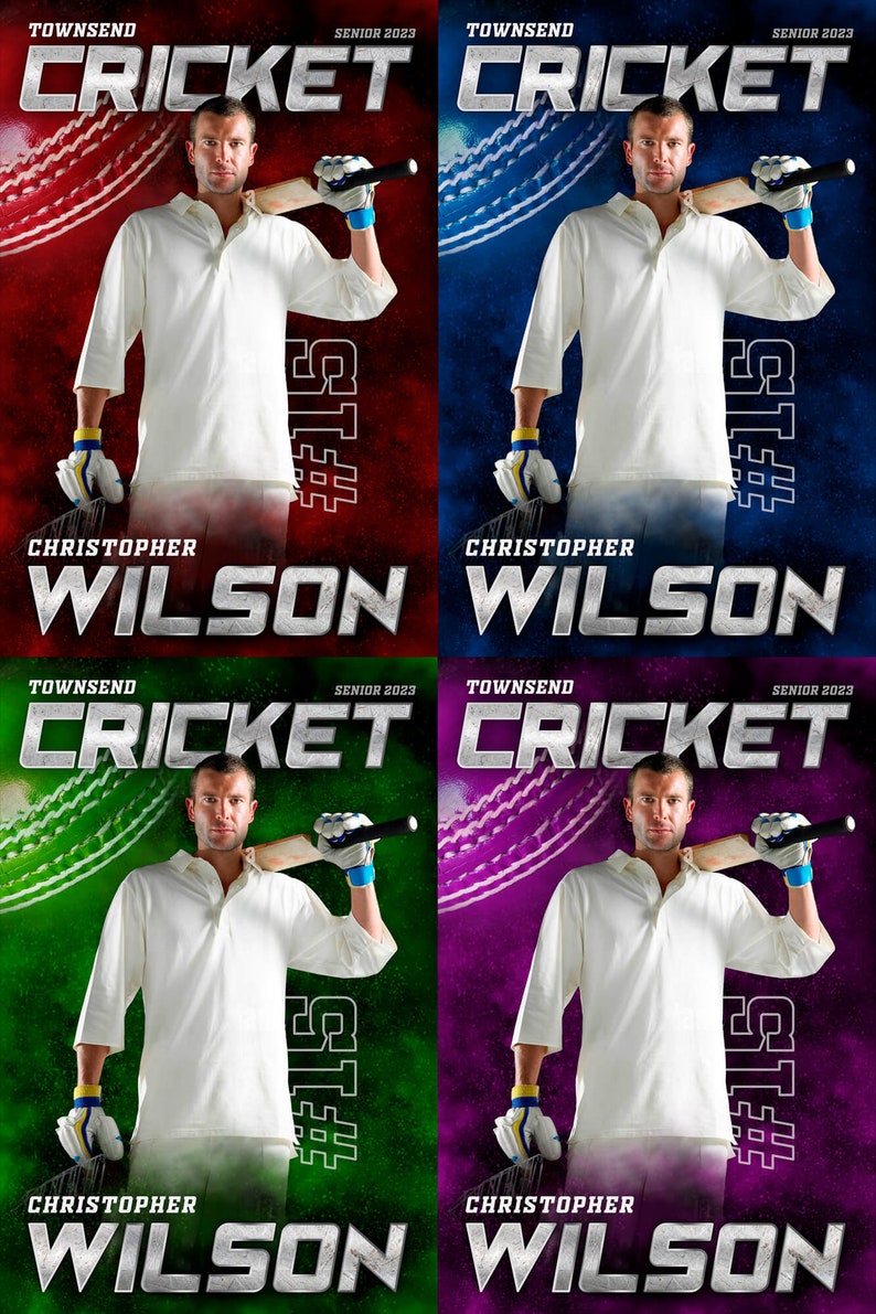 Cricket Poster Template Digital Print Banner Customized Cricket ...