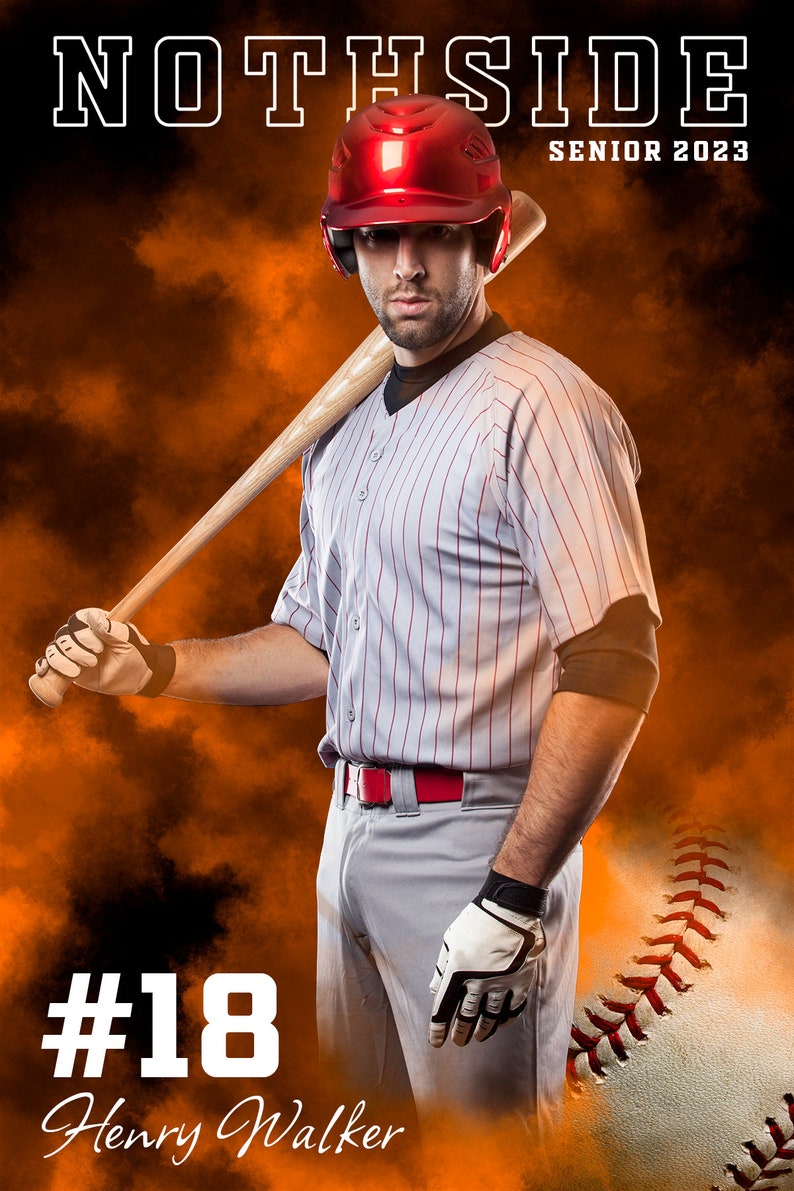 Baseball Digital Print Banner Poster | Senior Baseball Sports Templates ...