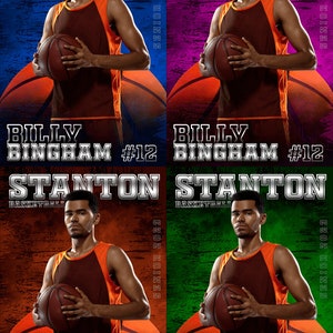 Basketball Poster Photoshop Template Collage Digital Print Senior Night ...