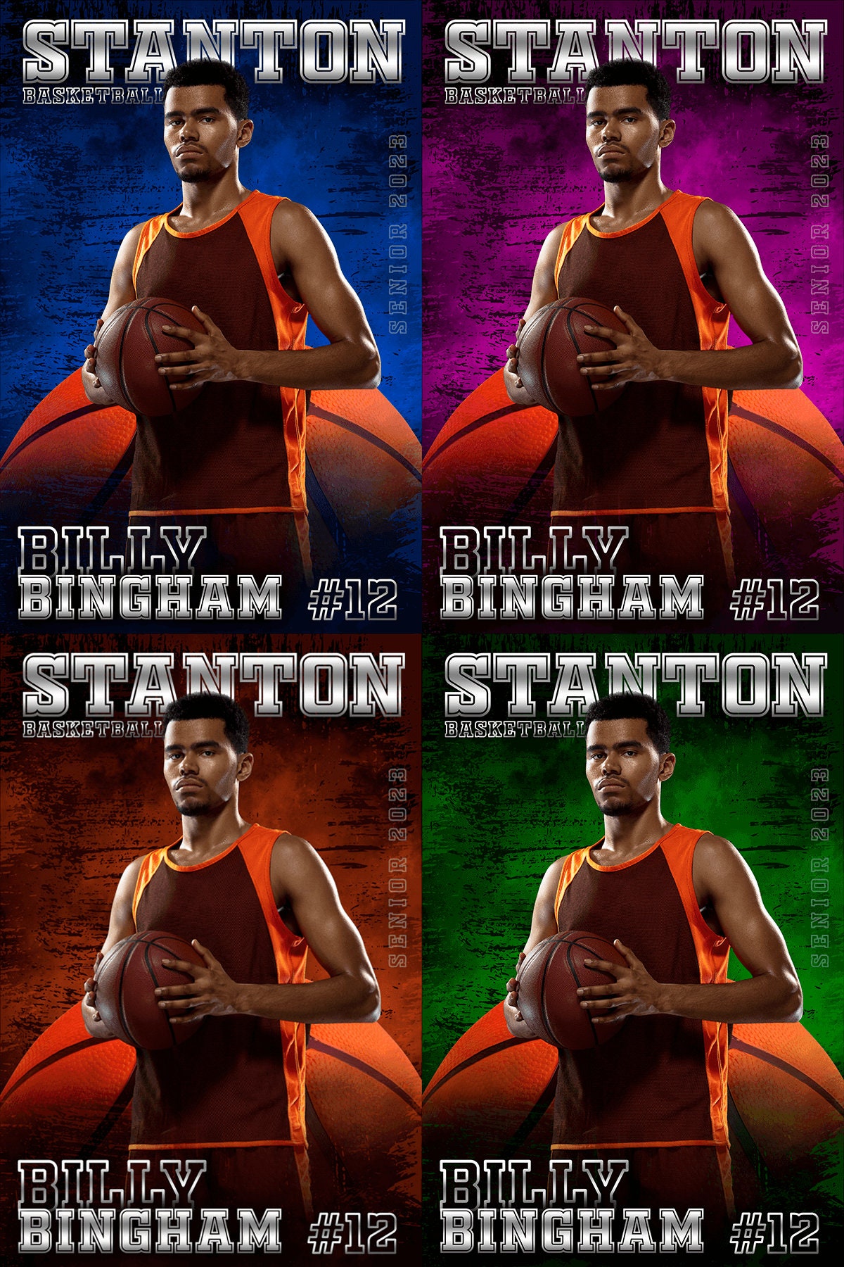 Basketball Poster Photoshop Template Collage Digital Print Senior Night ...