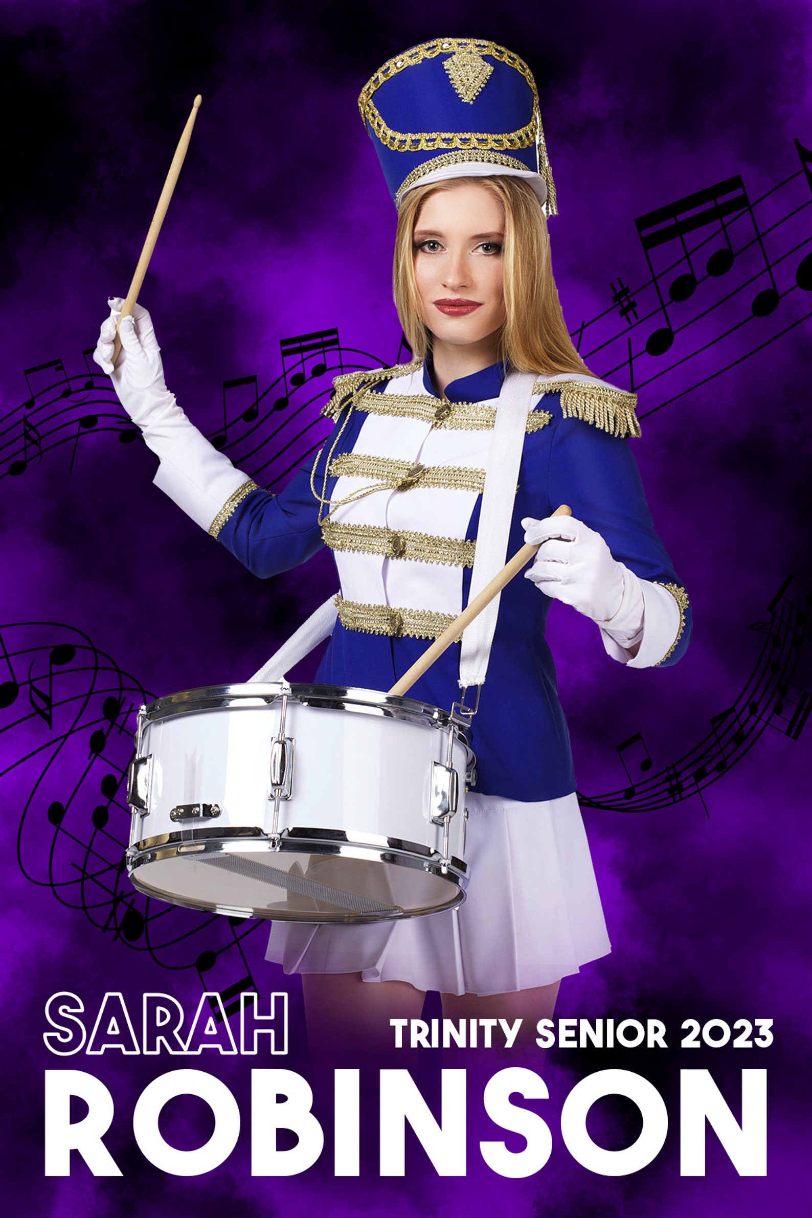 Marching Band Poster Digital Print Background Senior Night Banner ...