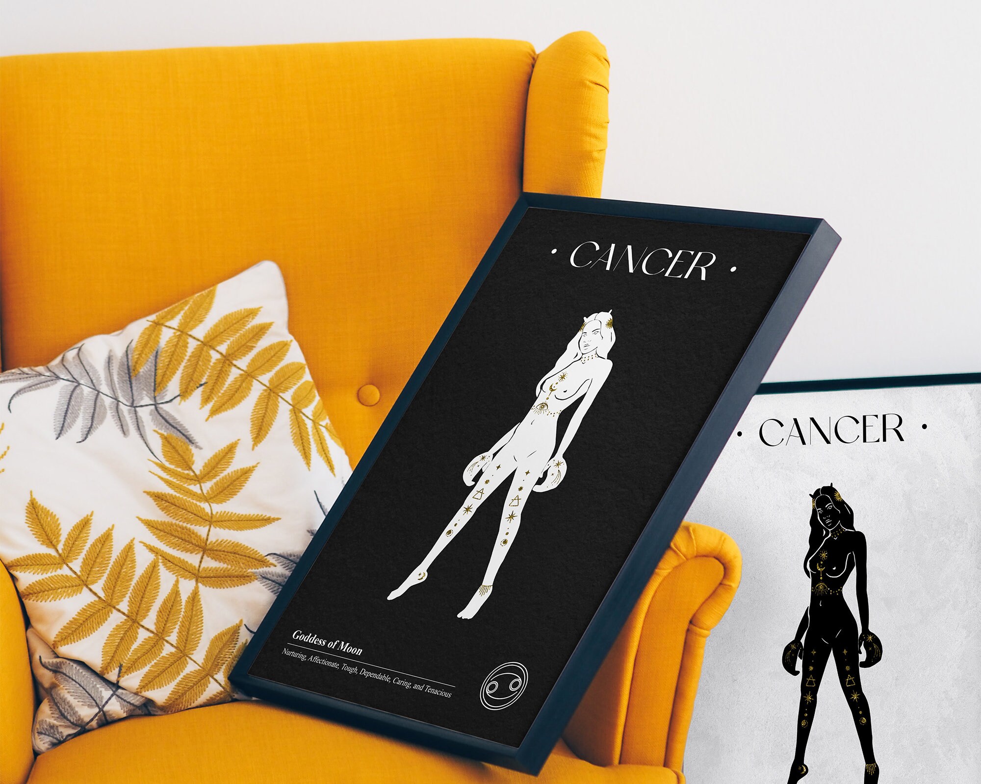 Cancer Zodiac Wall Art Minimalist Poster Celestial Girls - Etsy
