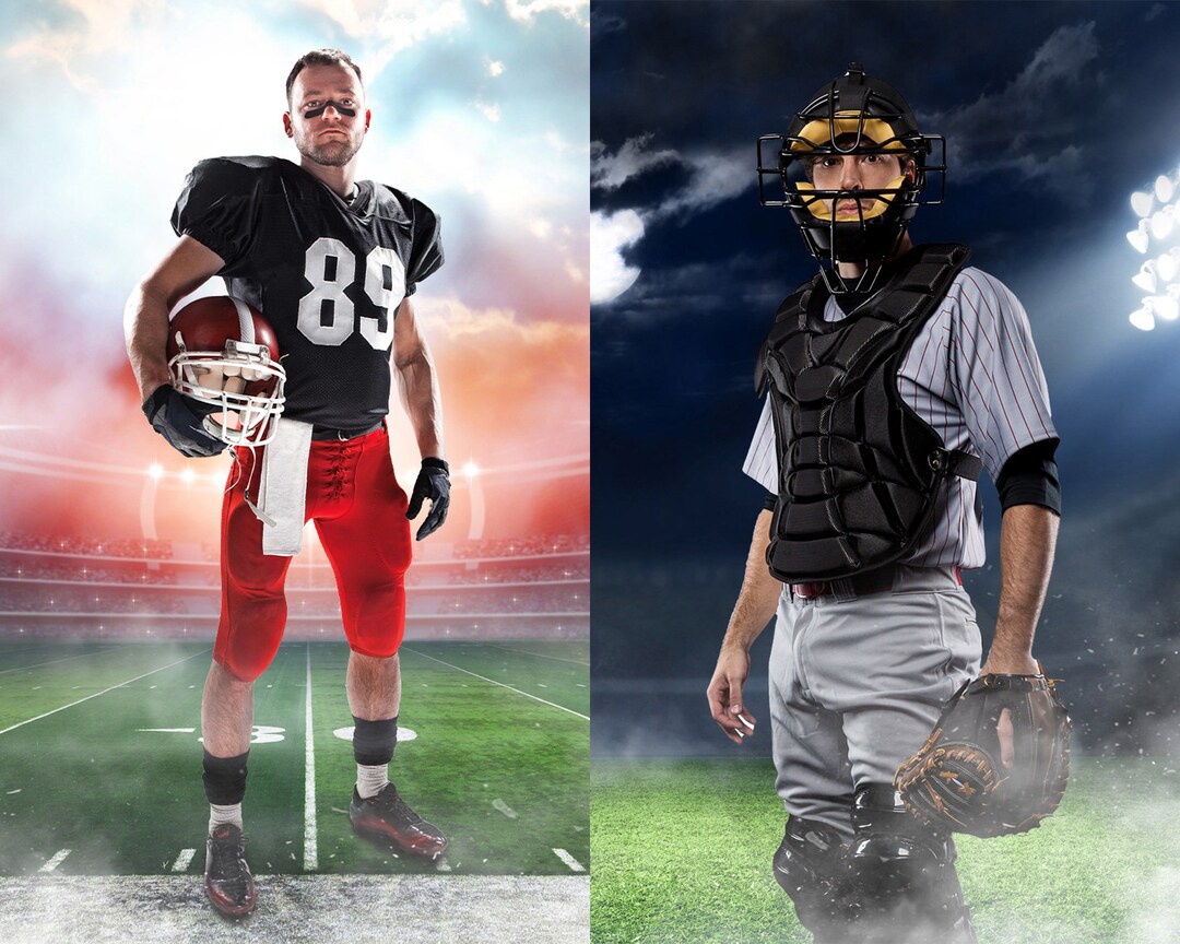 Sports Stadium Digital Backgrounds: Baseball, Football (JPEG Download ...