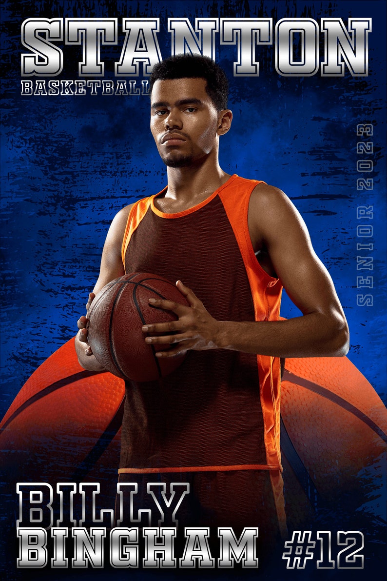 Basketball Poster Photoshop Template Collage Digital Print Senior Night ...