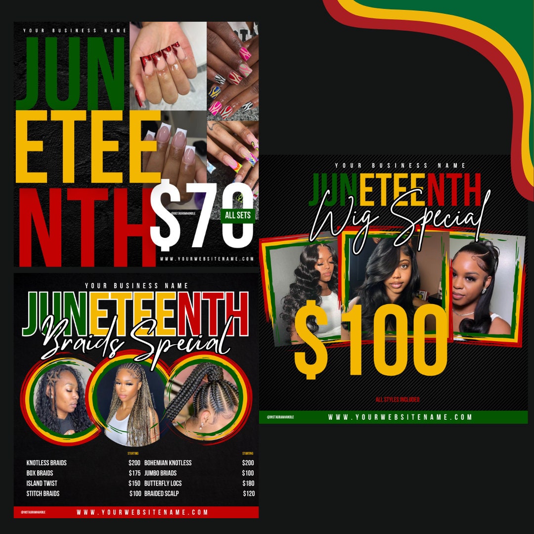 3 DIY Juneteenth Flyer Templates Customizable Beauty Industry Templates ...