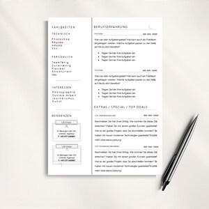 Easy Use 2-page Word Resume Template in German With Cover Letter as ...