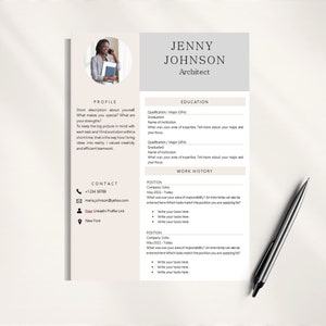 English Resume Template for Word | 2-page CV With Cover Motivation ...