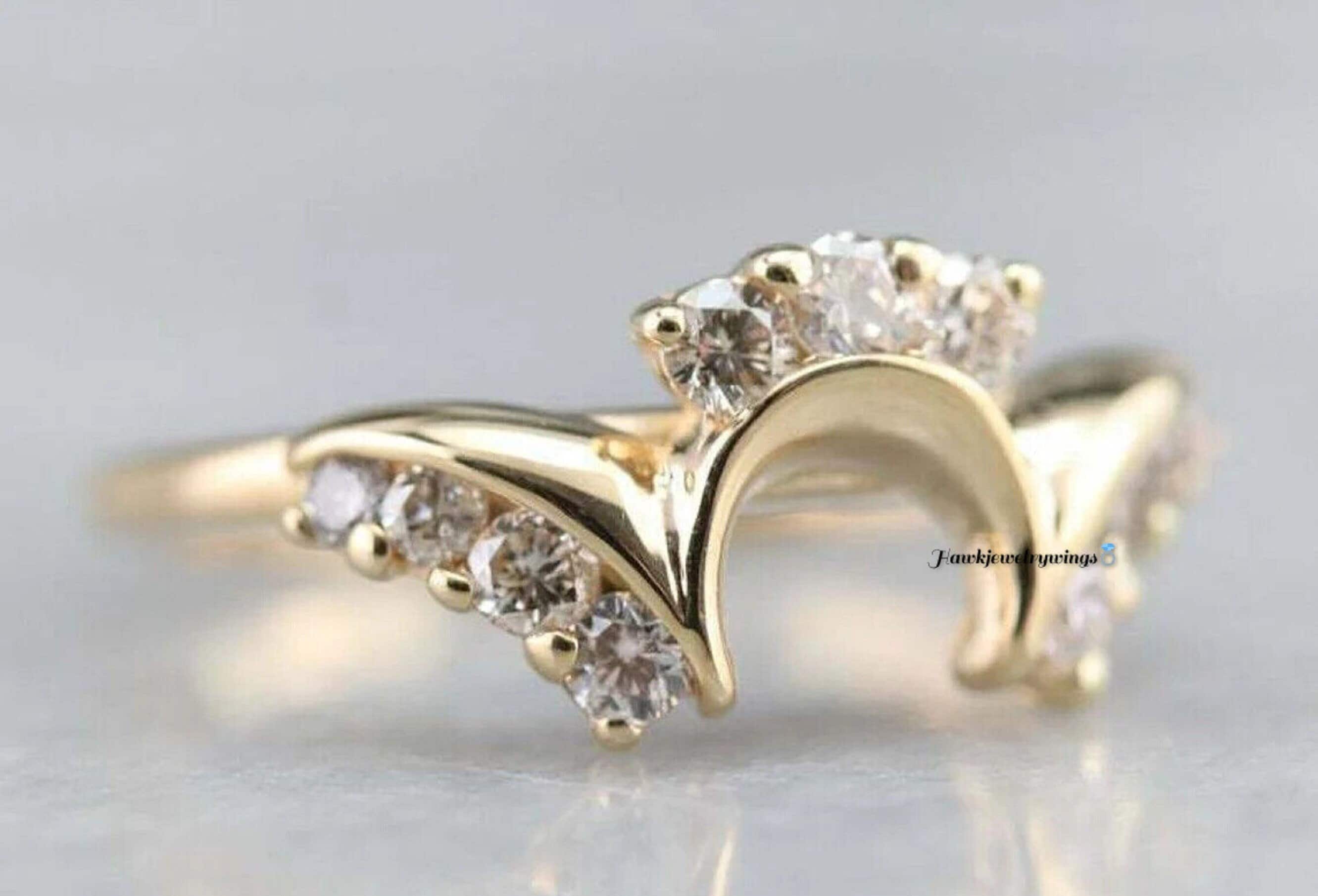 Enhancer Wrap Guard Band Ring 2ct VVS1 Diamond Solitaire 14k Yellow ...