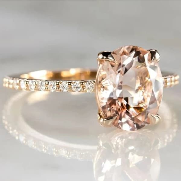 Oval Morganite Ring - Etsy