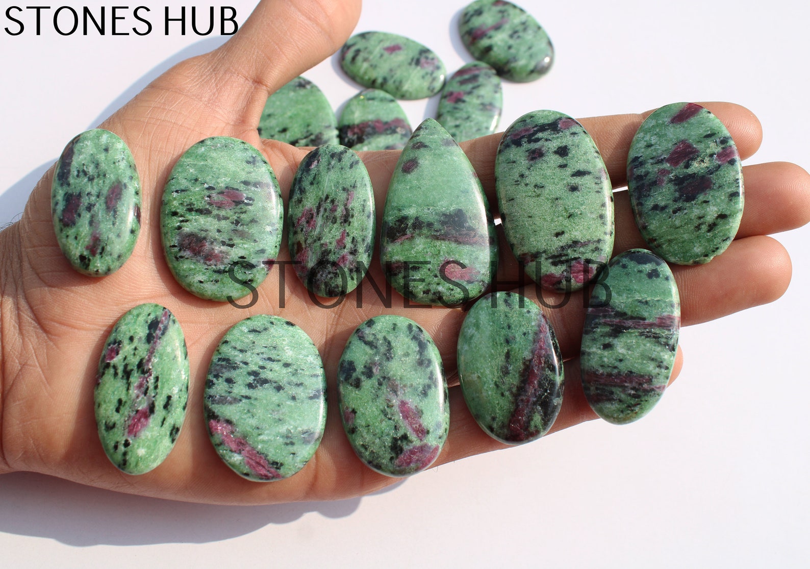 Natural Ruby Zoisite Loose Cabochons Lot, Multi Shape Cabochones for ...