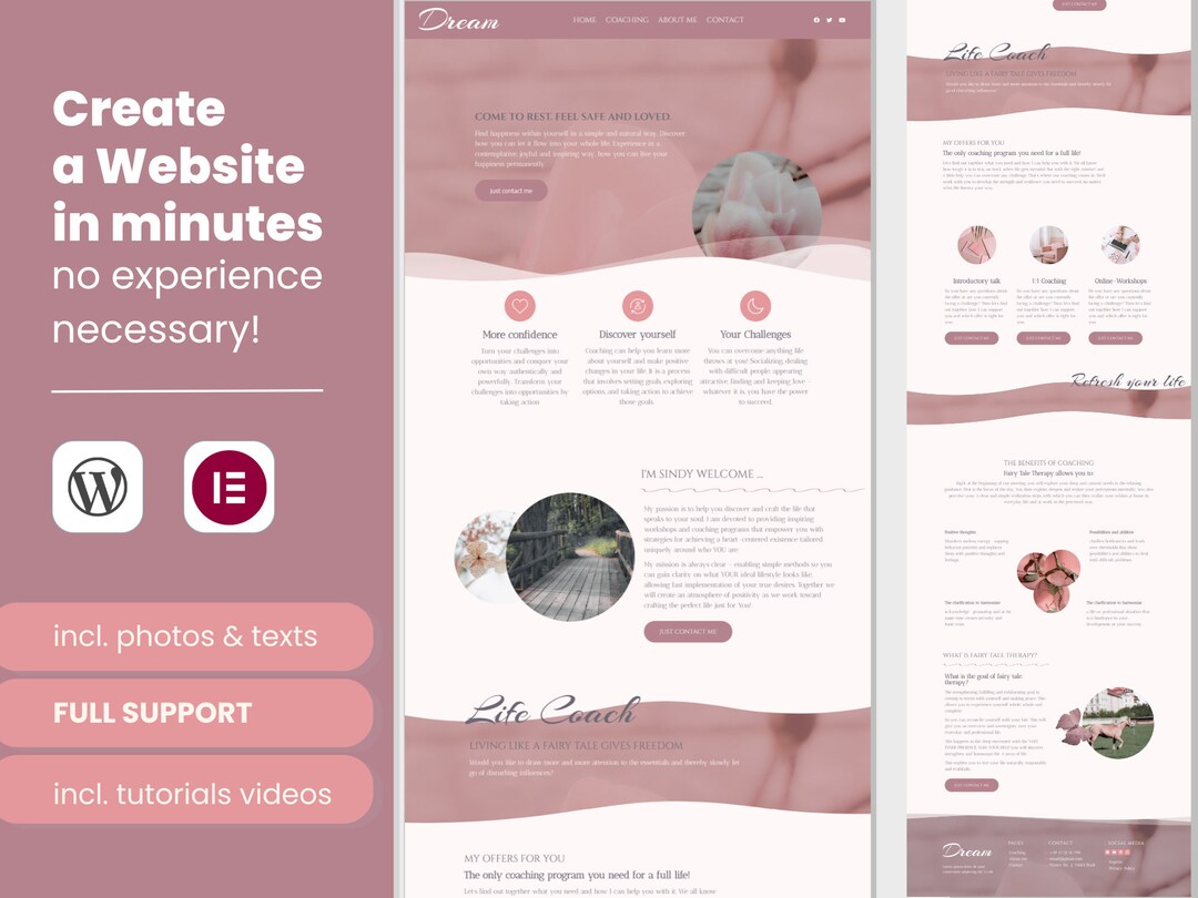 Coaching Website Template Theme Wordpress Template Feminine Wordpress ...