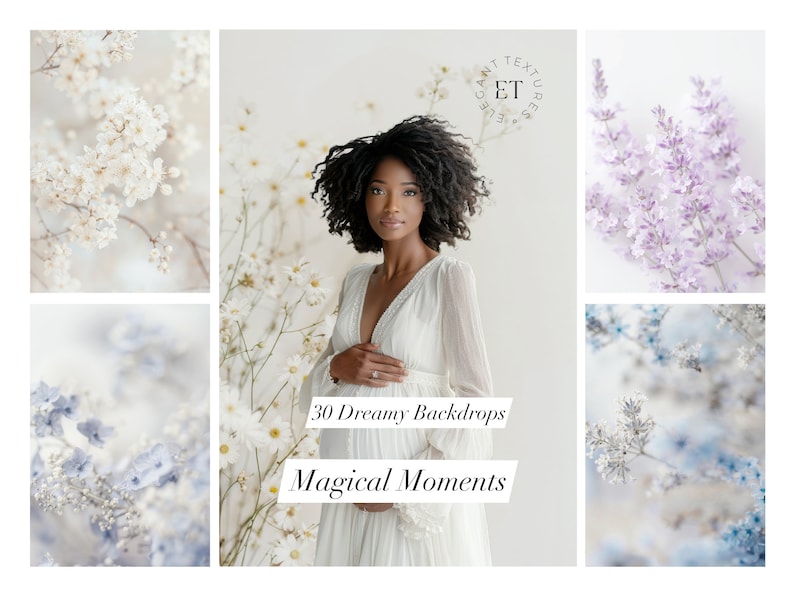 30 Floral Maternity Backdrops: Dreamy Photography Backgrounds (digital ...