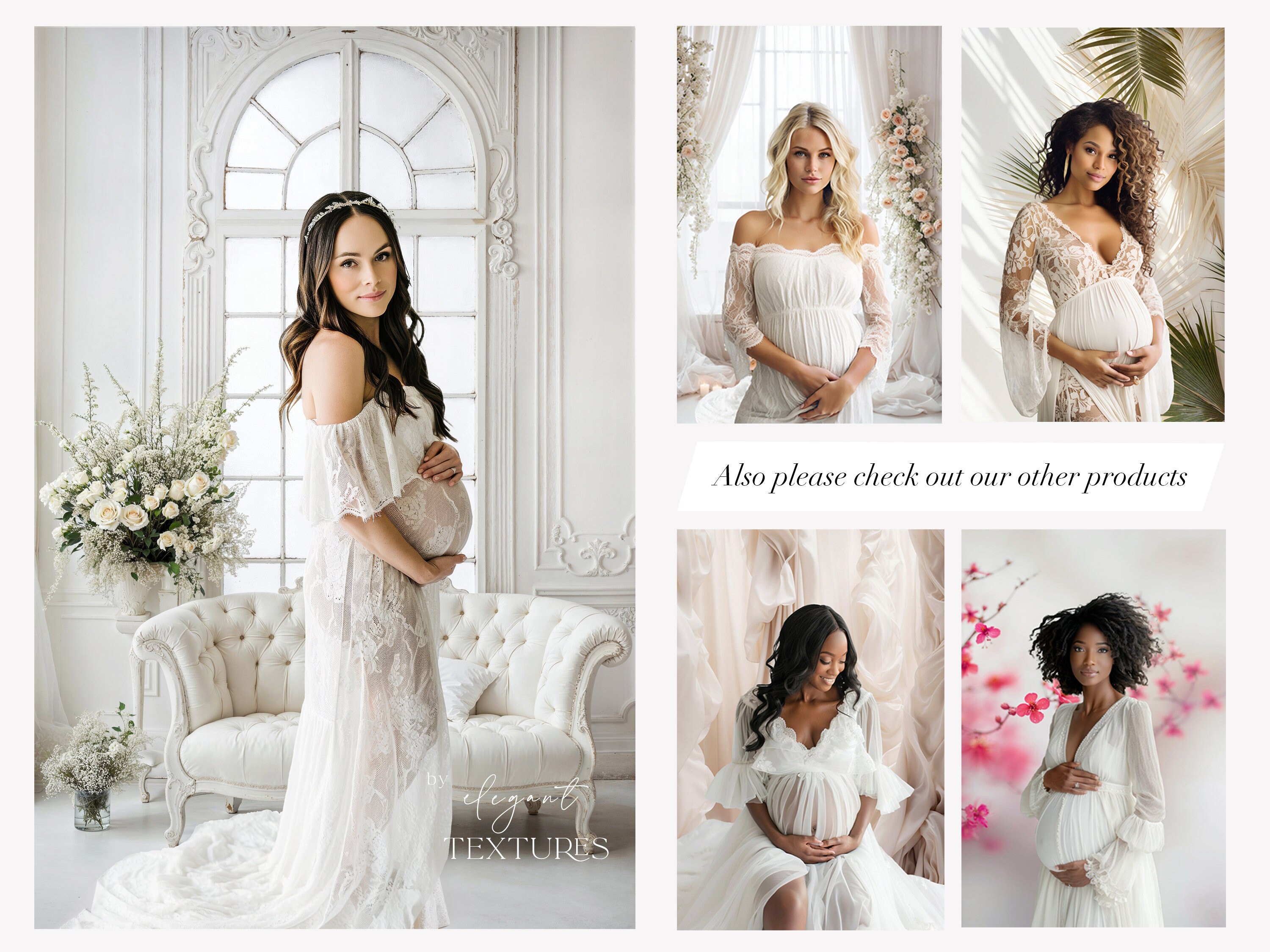 30 Pink Room Backdrops Digital Backdrops Maternity Backdrop Floral ...