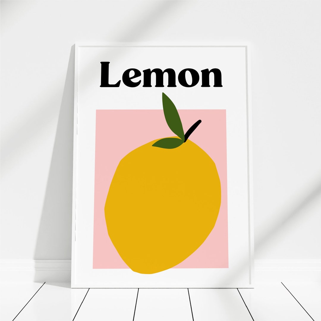 Lemon Fruit Print Lemon Wall Decorations Lemon Poster - Etsy