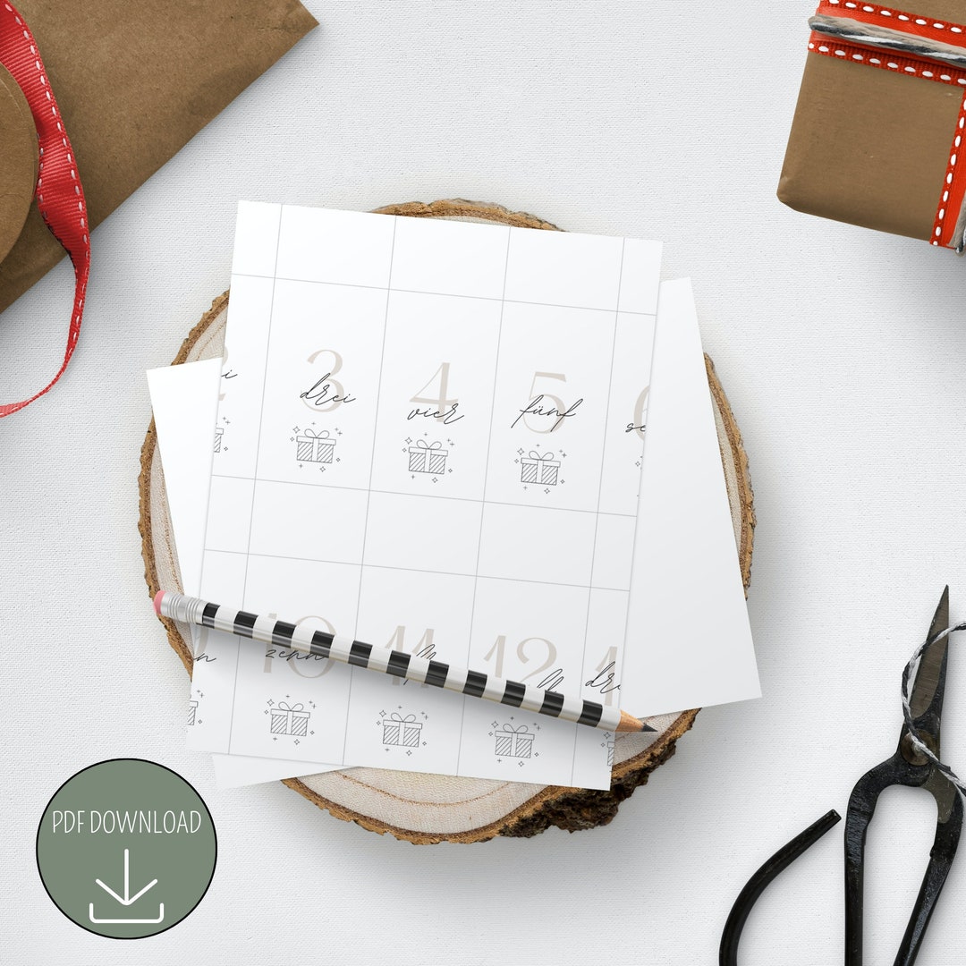 Advent Calendar for Printing as a PDF Document A4 - Etsy