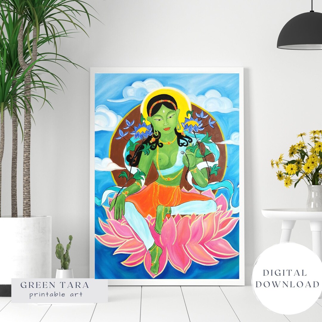 Green Tara Wall Art, Printable Green Tara, Wall Art Print, Tara ...