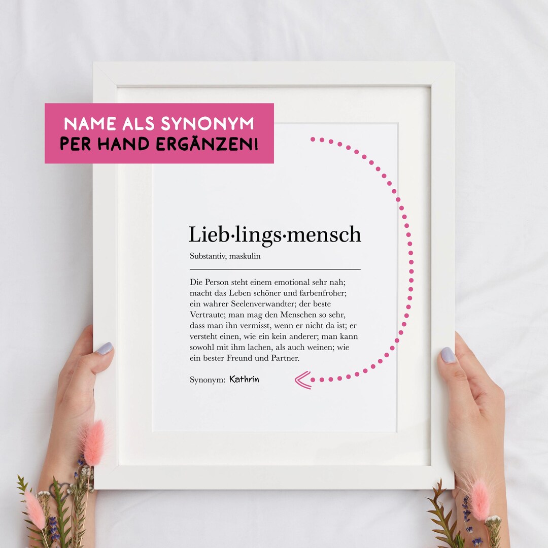 Poster Definition Favorite Person Poster Personalized Gift for Wedding ...