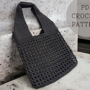 Crochet Mesh Tote Bag Pattern, Crochet Summer Bag Pattern, Market Bag ...