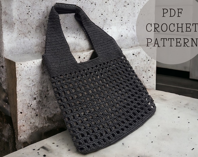 Crochet Mesh Tote Bag Pattern, Crochet Summer Bag Pattern, Market Bag ...