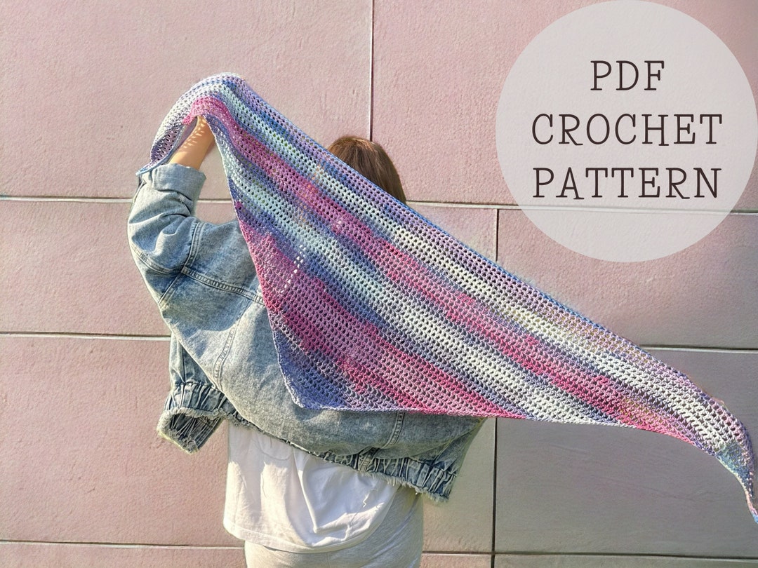 Crochet Mesh Triangle Shawl Pattern - Etsy