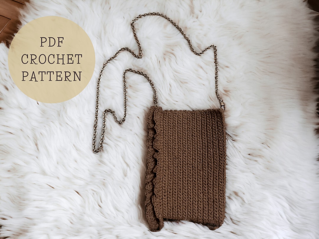 Crochet Ruffle Phone Bag Pattern - Mini Messenger DIY for Crossbody ...