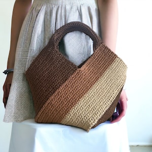 Crochet Puzzle Bag Pattern - Raffia Tote Bag PDF Pattern - One Pattern ...