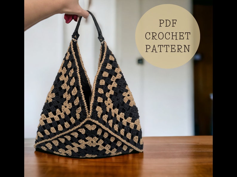 Crochet Granny Square Bag Pattern, Triangle Handbag Pattern - Etsy