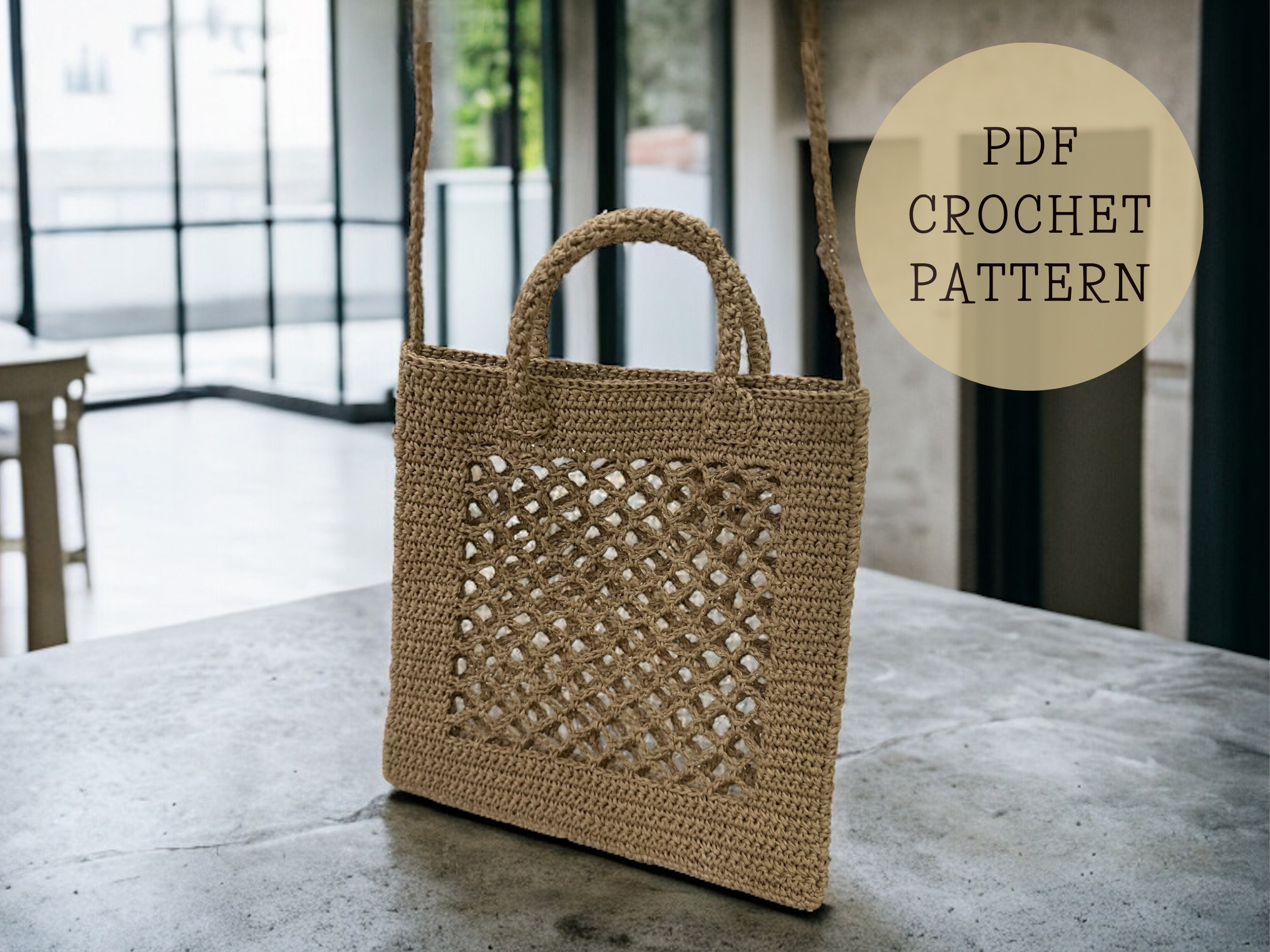 Crochet Mesh Tote Bag Pattern - Etsy